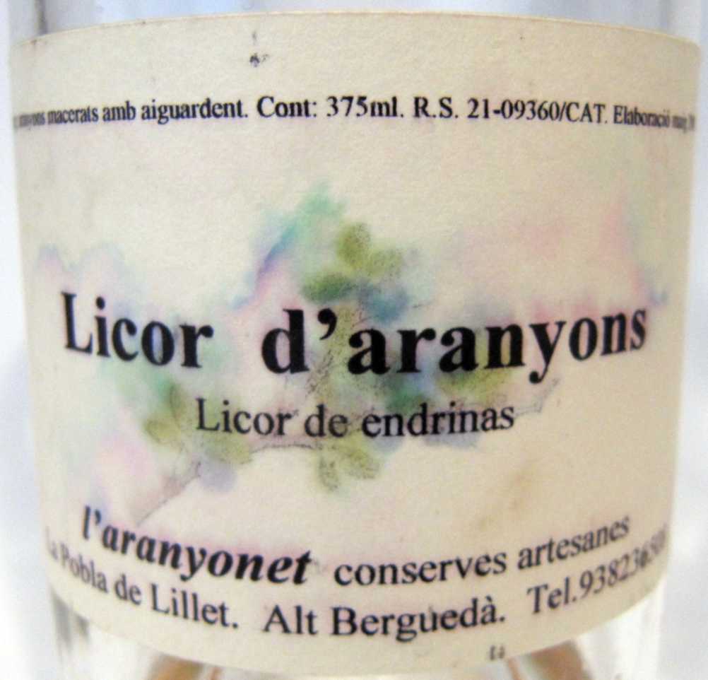 Aguardiente Licor d'aranyons