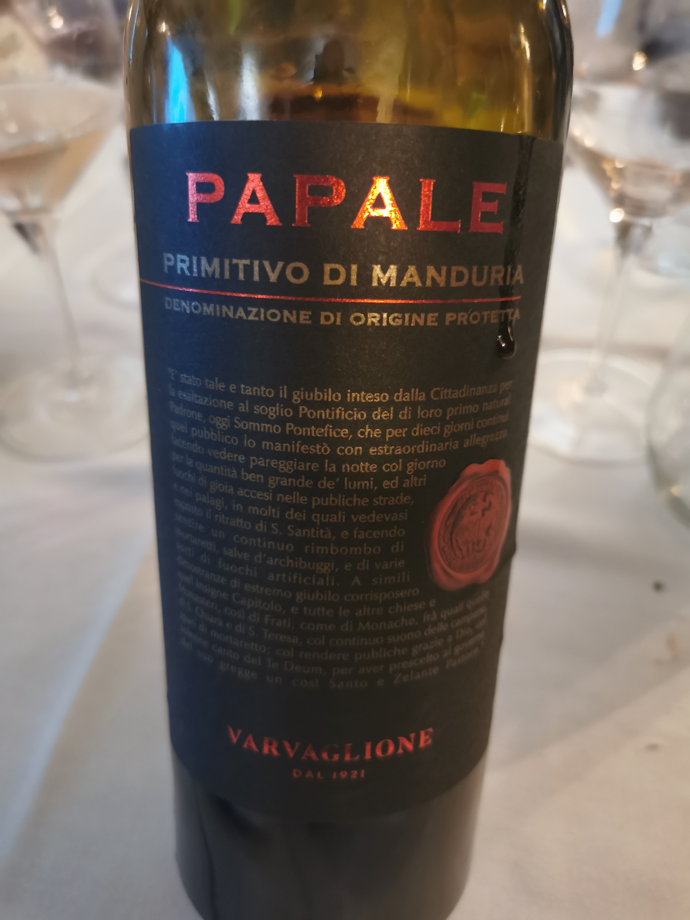 Varvaglione Papale Primitivo de Manduria 2020